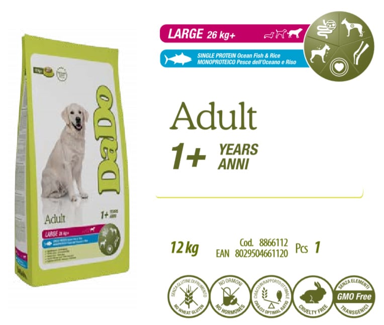 Dado - Adult 1+ anni- Pesce dell'oceano (26+kg) 12kg - Agritalia